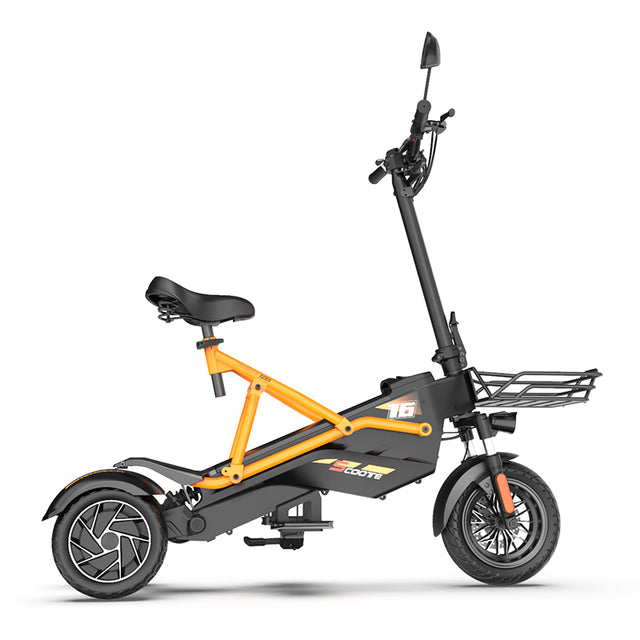 Elektrisk trehjulet scooter med sæde 1000W model F2 – Scoot Motion